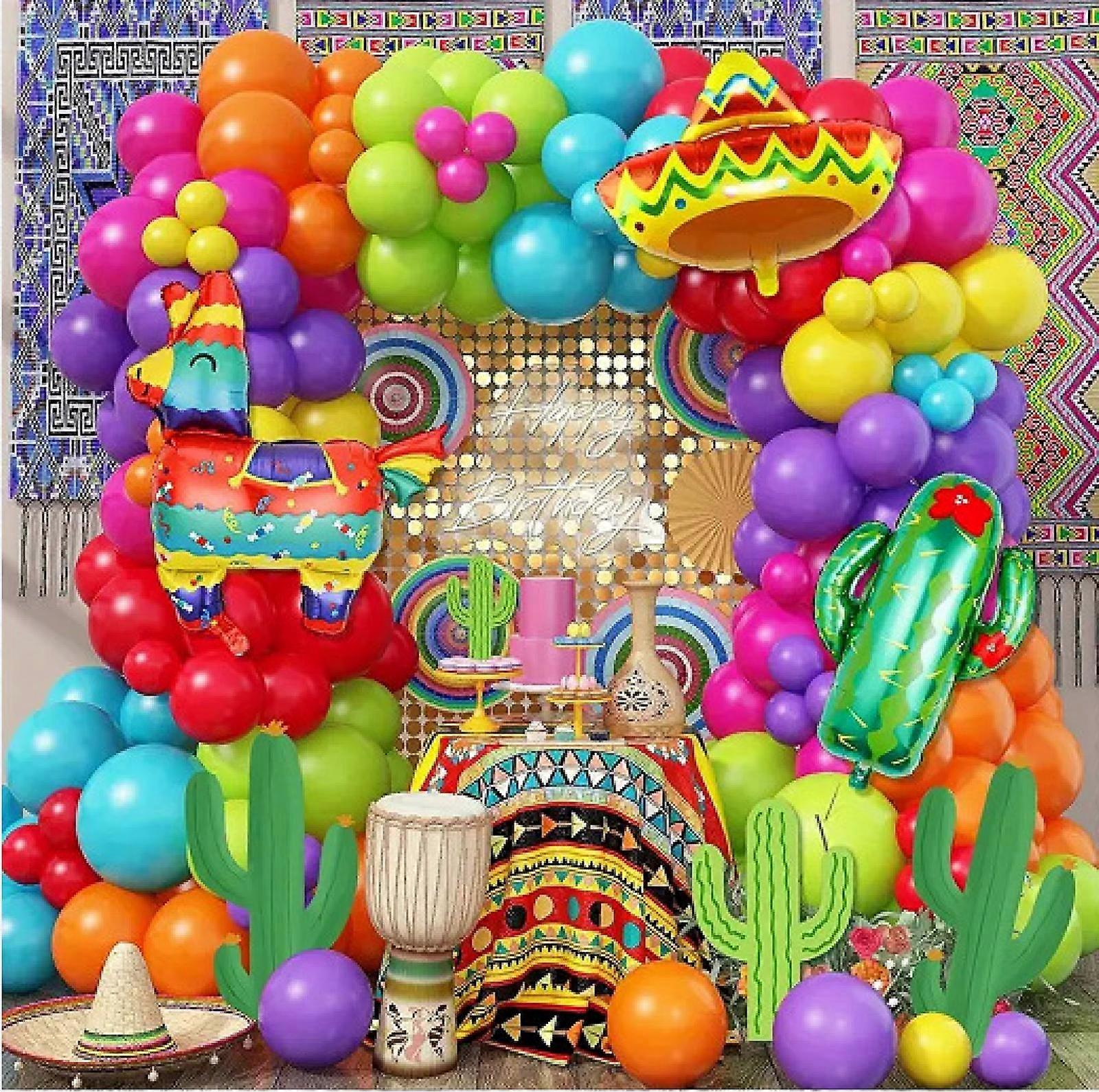 121Pcs Mexican Fiesta Taco Party Decorations, Fiesta Balloon Arch ...