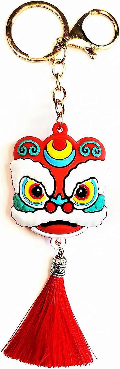 Creative Chinese Style Lion Dance Doll Keychain Pendant Simple Chinese ...