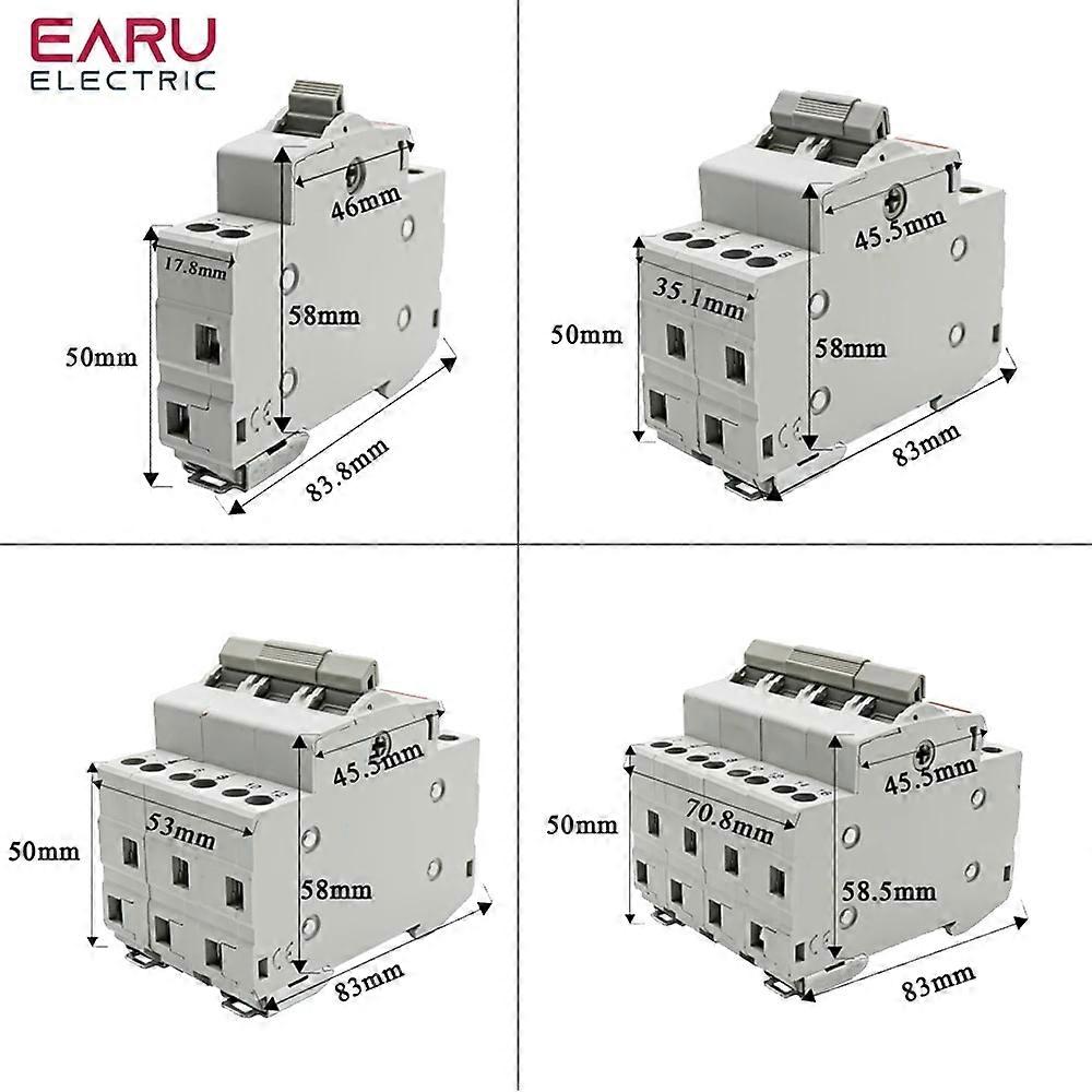 1P 2P 3P 4P 40A 63A MTS Dual Power Manual Transfer Interlock Circuit Breaker Din Rail Isolating ...