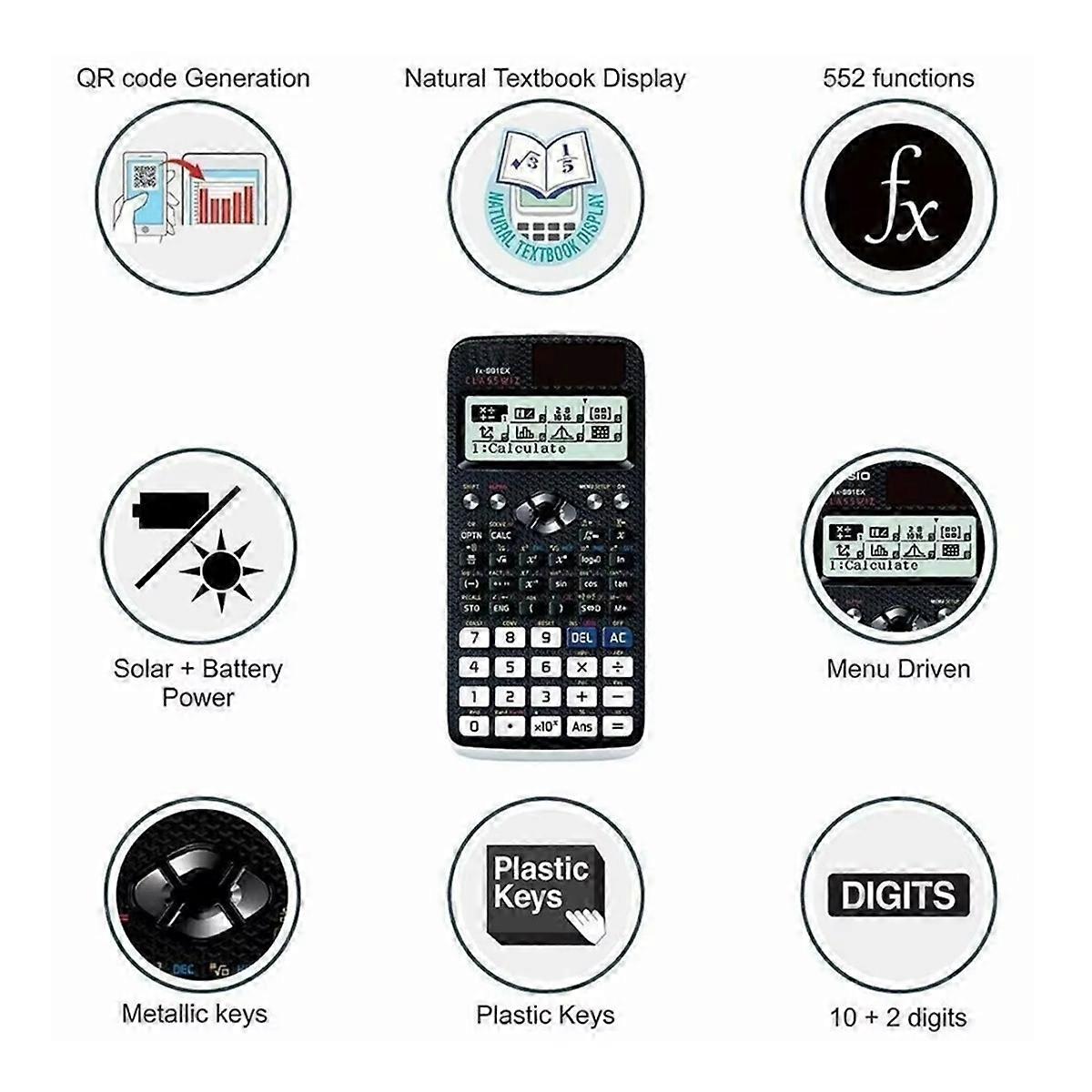 991EX Scientific Calculator Digital Large Display 696 Functions for ...