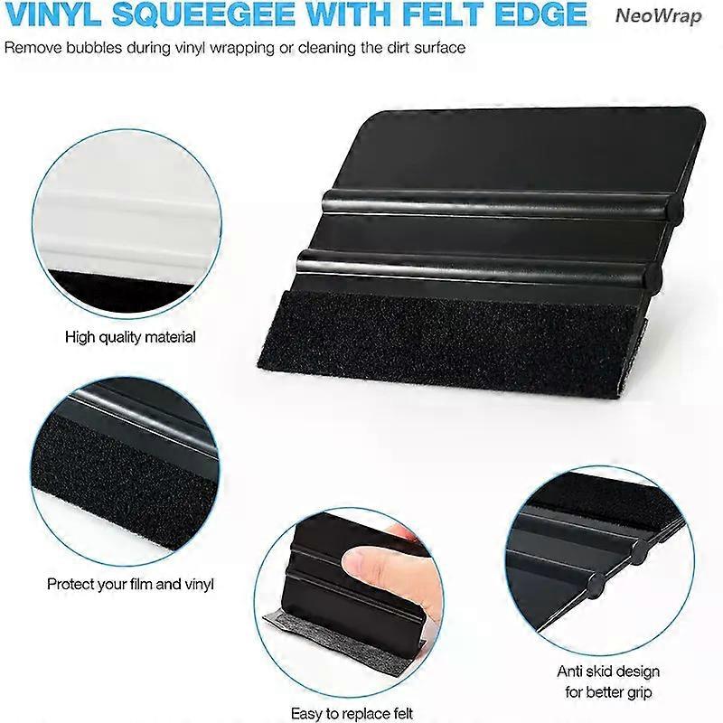Felt Edge Squeegee Window Tinting Tool Car Vinyl Wrap Scraper Plastic ...