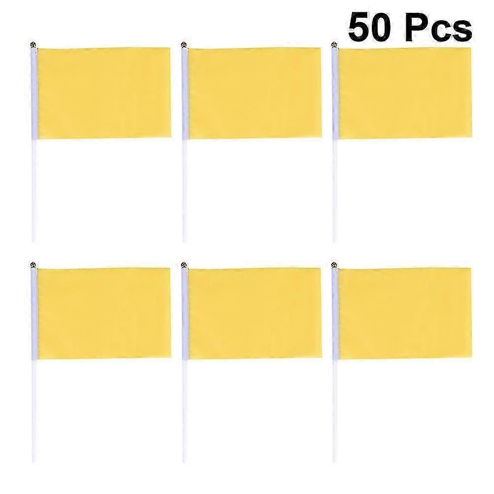 50 Pieces of Mini Solid Color Square Flags for Handheld Party ...