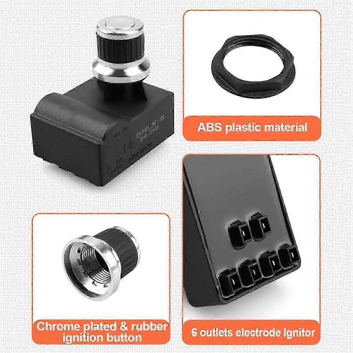 DHL-128-6Q Grill Igniter Replacement Push Button Pulse Igniter for ...