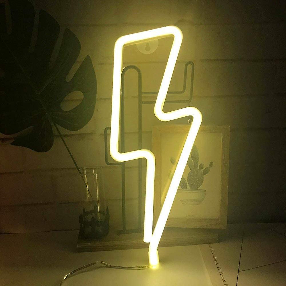 Neon Light Sign Led Lightning Shaped Night Light Wall Decor Light ...