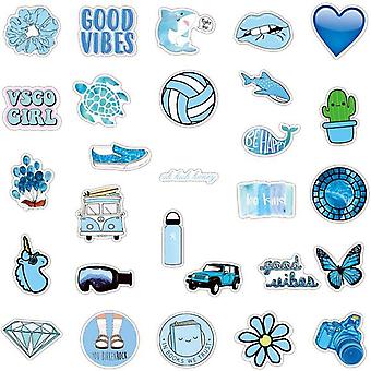 50 Pcs Blue Cute Stickers, Aesthetic Stickers, Cute Stickers, Vinyl ...