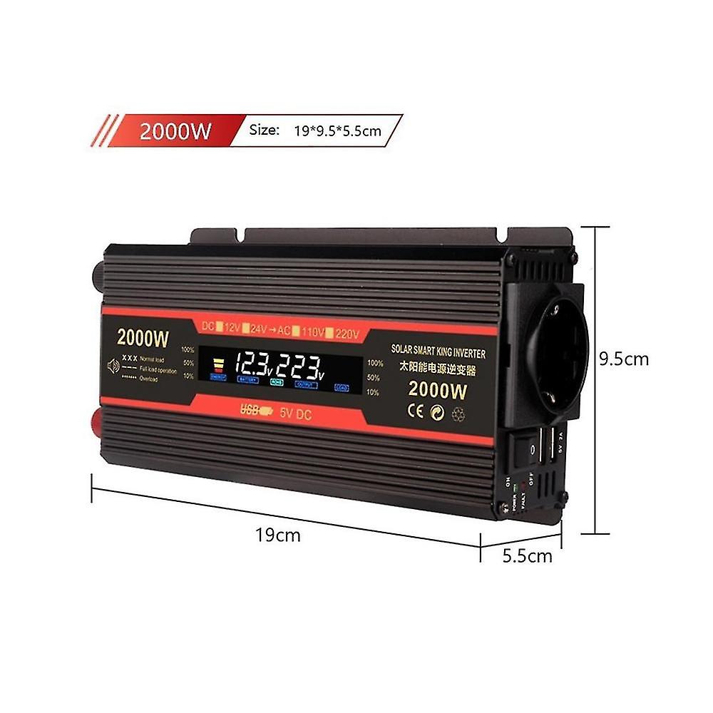 Intelligent Power Inverter 2000w Dc 24v To Ac 220v Transformer Car ...