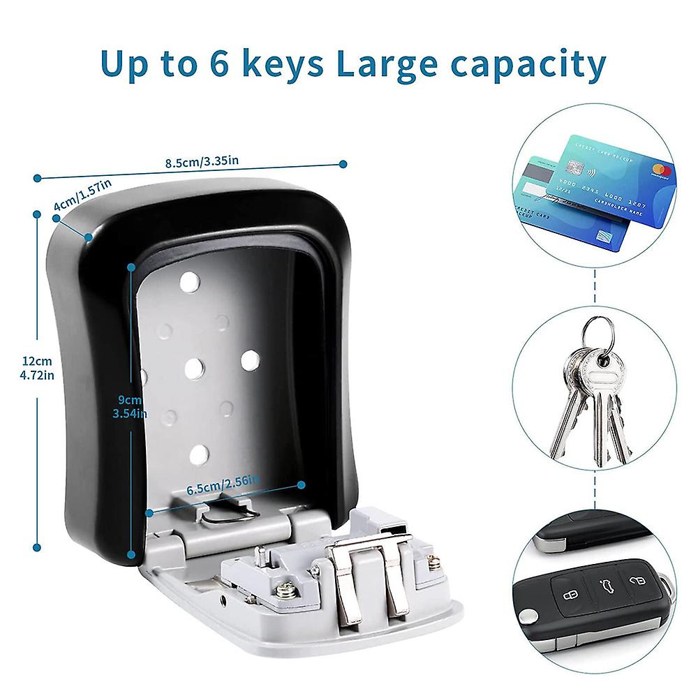 4 Digit Safe Key Lock Box Storage Combination Wall Mounted Security ...