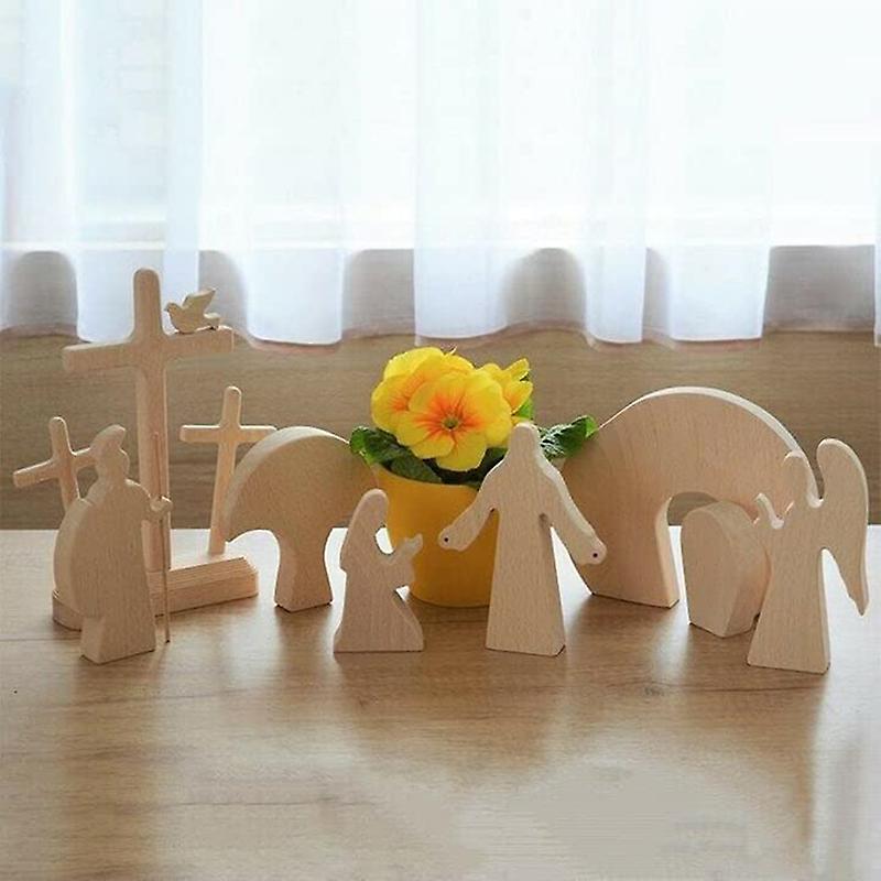 Easter Ornament Resurrection Scene Wooden Statue Home Decor | Fruugo UK