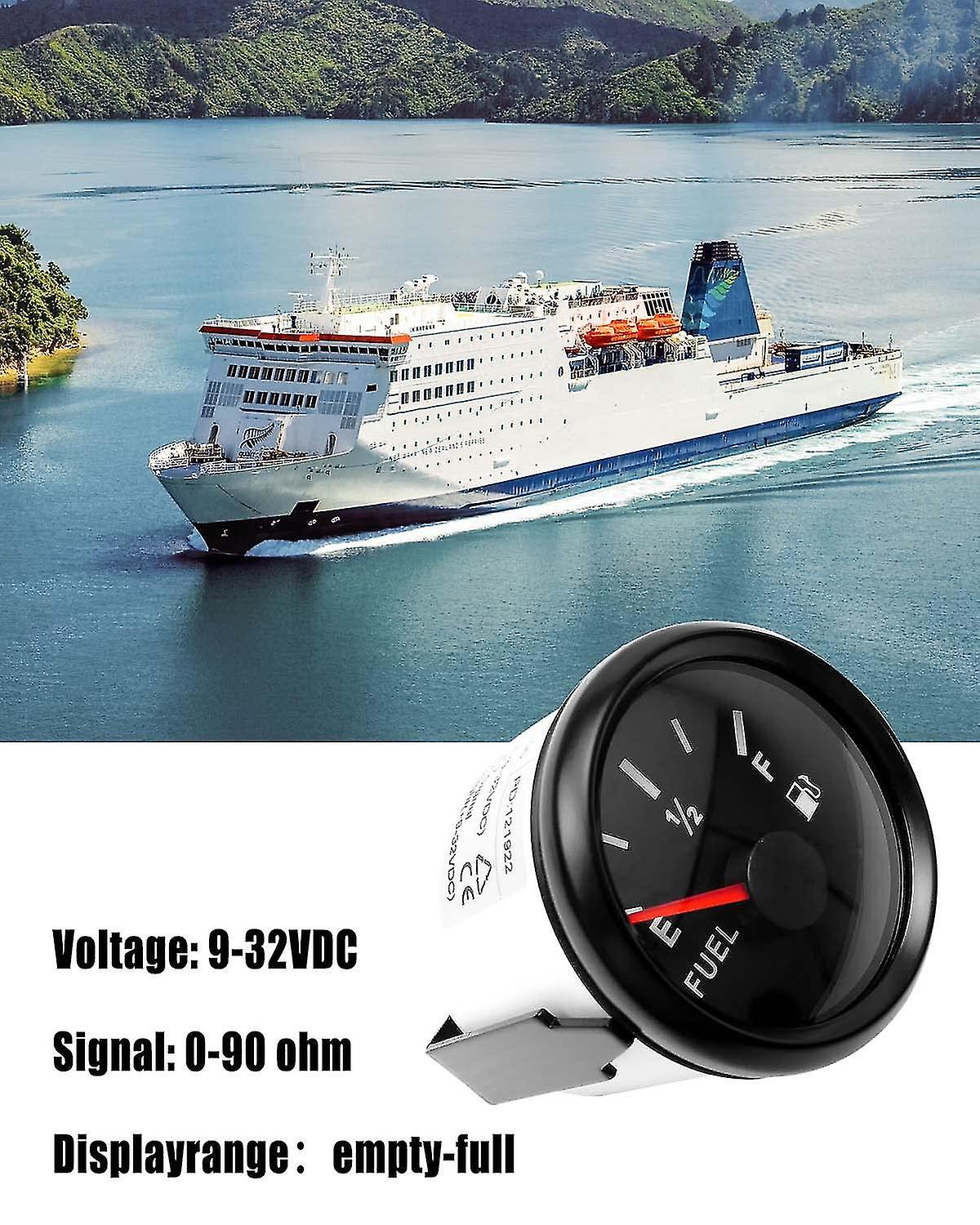 0-90 ohm Fuel Gauge fit for Car Boat Motorcycle Tractor Generator Yacht ...