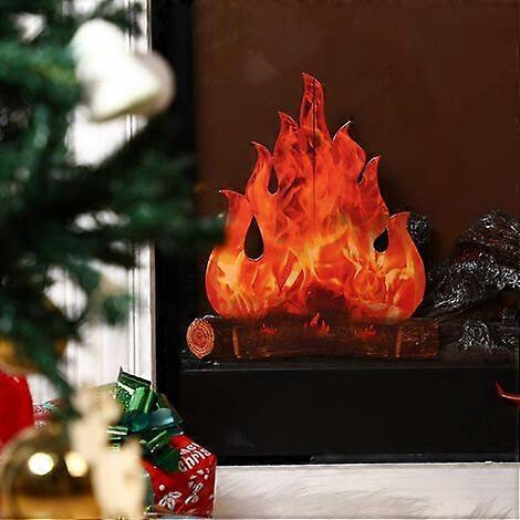 3D Decorative Cardboard Campfire Centerpiece Artificial Fire Fake Flame ...