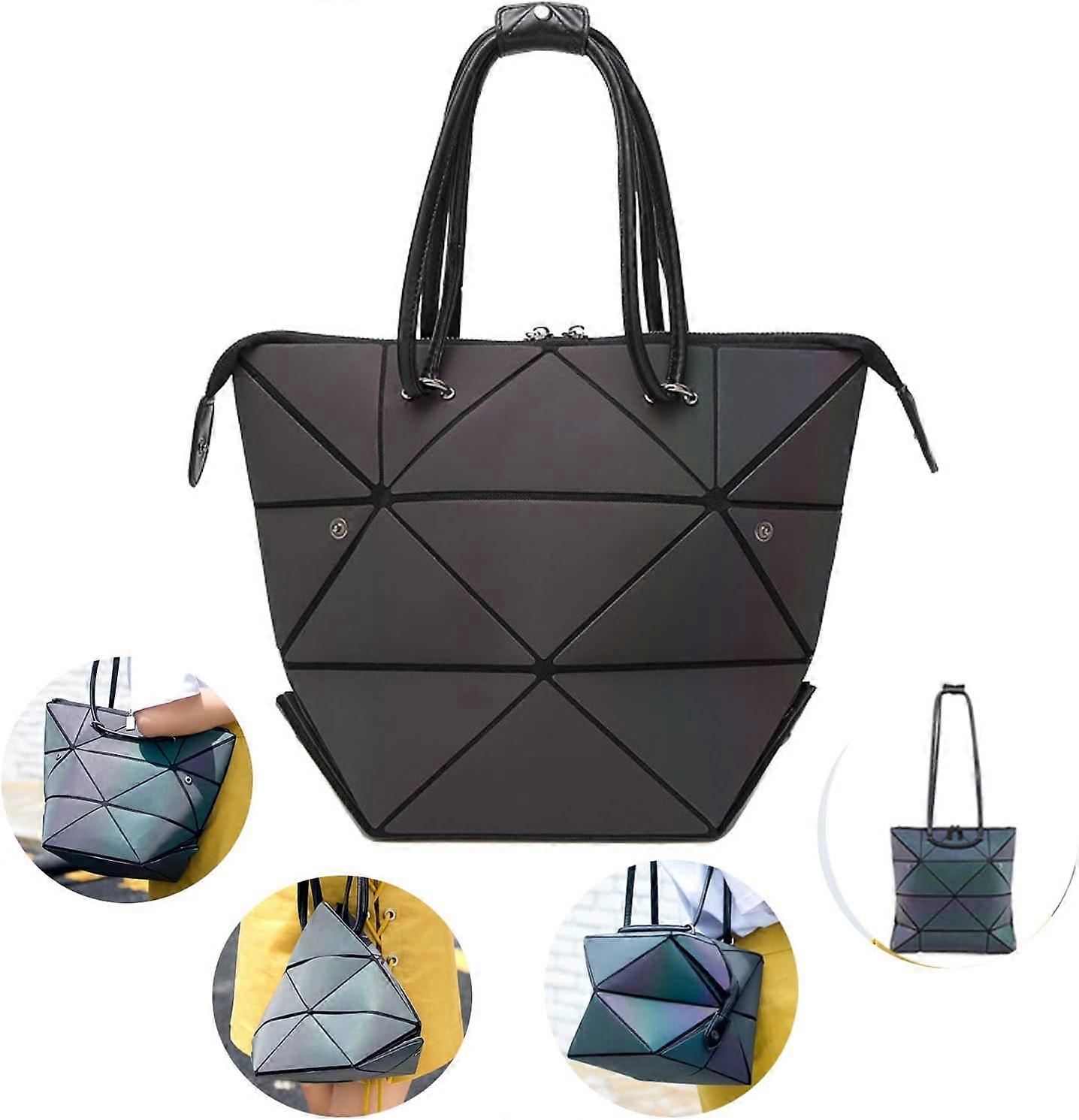 Holographic Geometric Handbag Unique Iridescent Interchangeable Tote ...