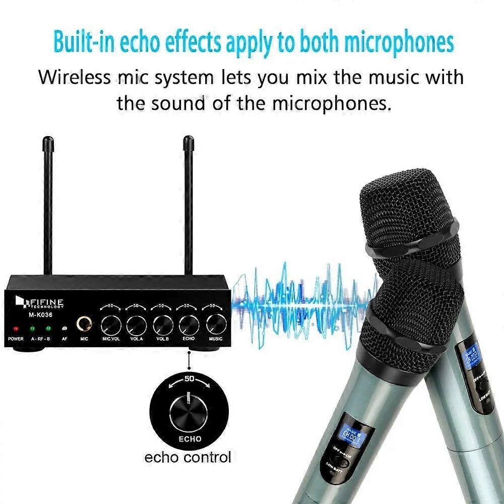 Uhf Dual Channel Wireless Handheld Microphone, Easy-to-use Karaoke ...