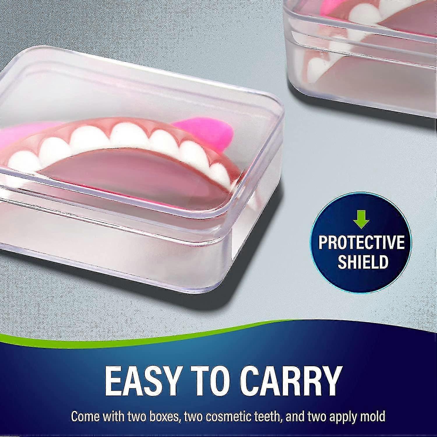 2 Pcs Fake Teeth, Dentures Teeth For Upper Jaw, Nature And Comfortable ...