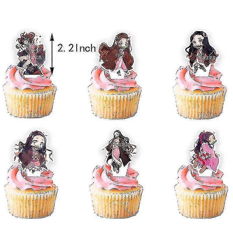 Anime Demon Slayer Balloon Banner Cake Toppers Set Kids Birthday Party ...