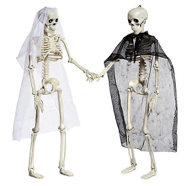 2pcs Skeleton Full Life Size Poseable Human Halloween Party Prop ...