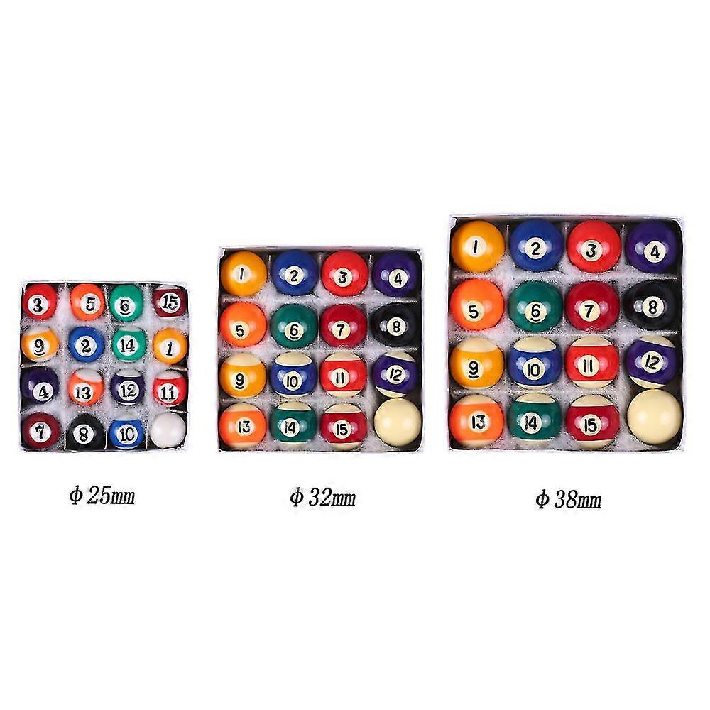 25mm / 32mm / 38mm Children Billiards Table Balls Set Resin Small Pool ...
