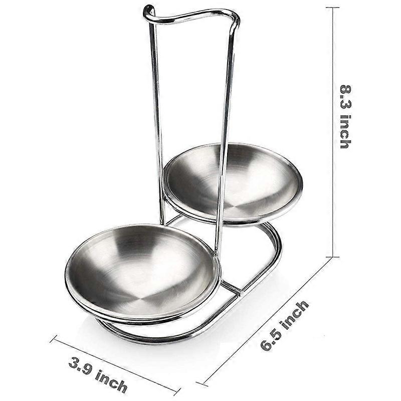 304 Stainless Steel Double Ladles Holder Vertical Spoon Rest Cooking ...