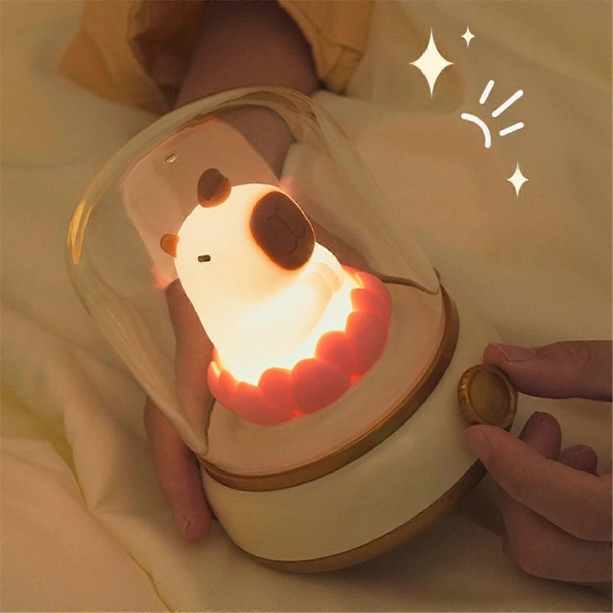 Good Luck Lotus Capybara Lamp Cartoon Capibala Night Light Girl ...