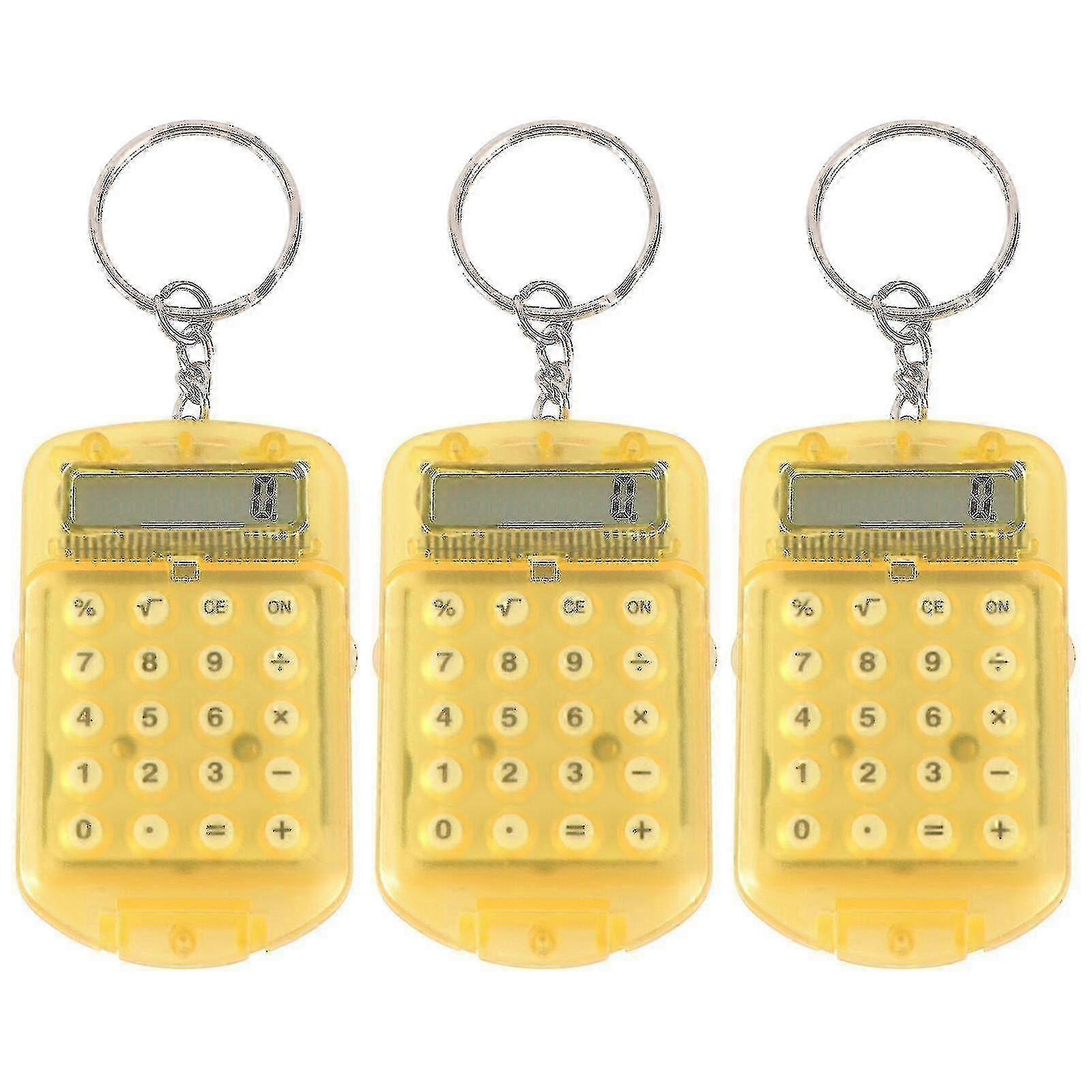 2024 3pcs Mini Key Ring Shaped Calculator Electronic Calculator ...