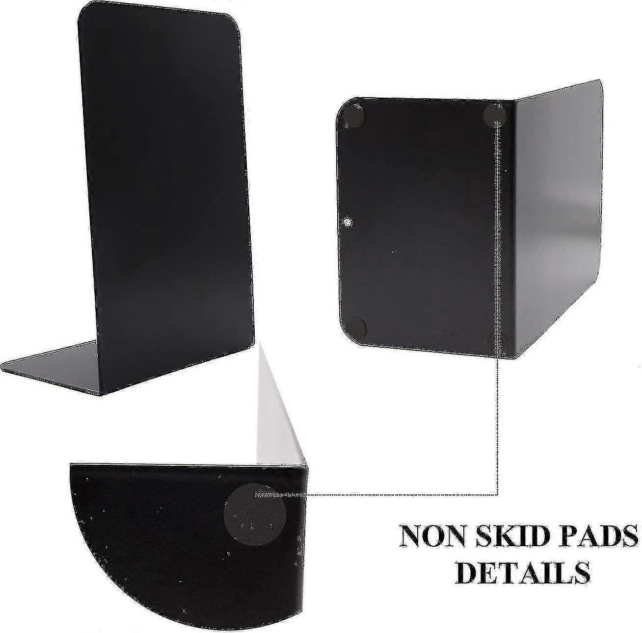 4pcs Heavy Duty Black Decorative Metal Bookends,metal Book Ends ...