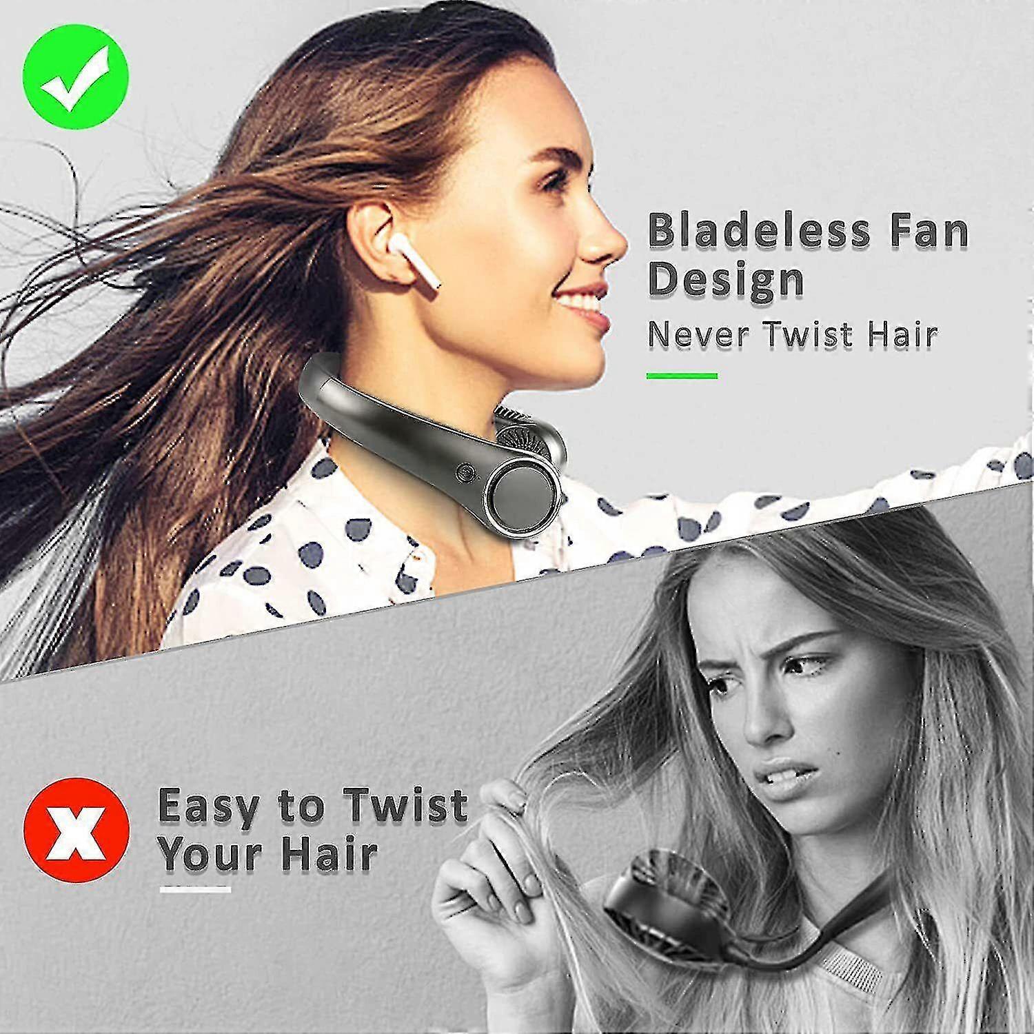 Portable Neck Fan, Hands Free Bladeless Fan, 4000 Mah Battery Operated ...