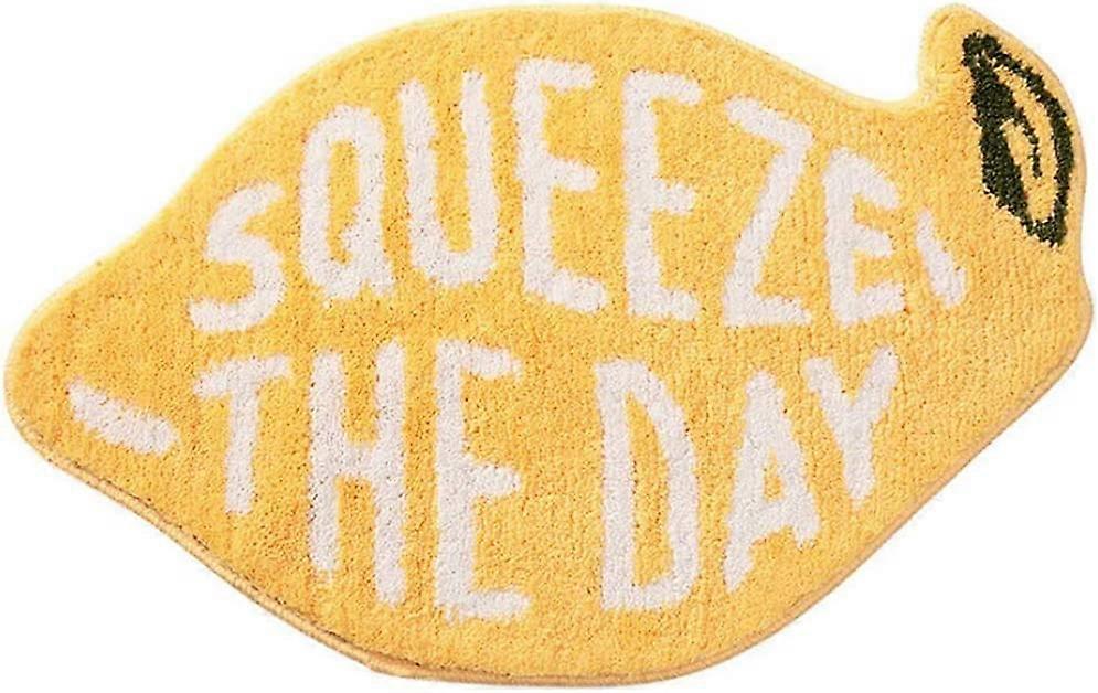2021, Flocking Fruit Lemon Shape Bathroom Rug Mat Cute Cartoon Bath Mat ...