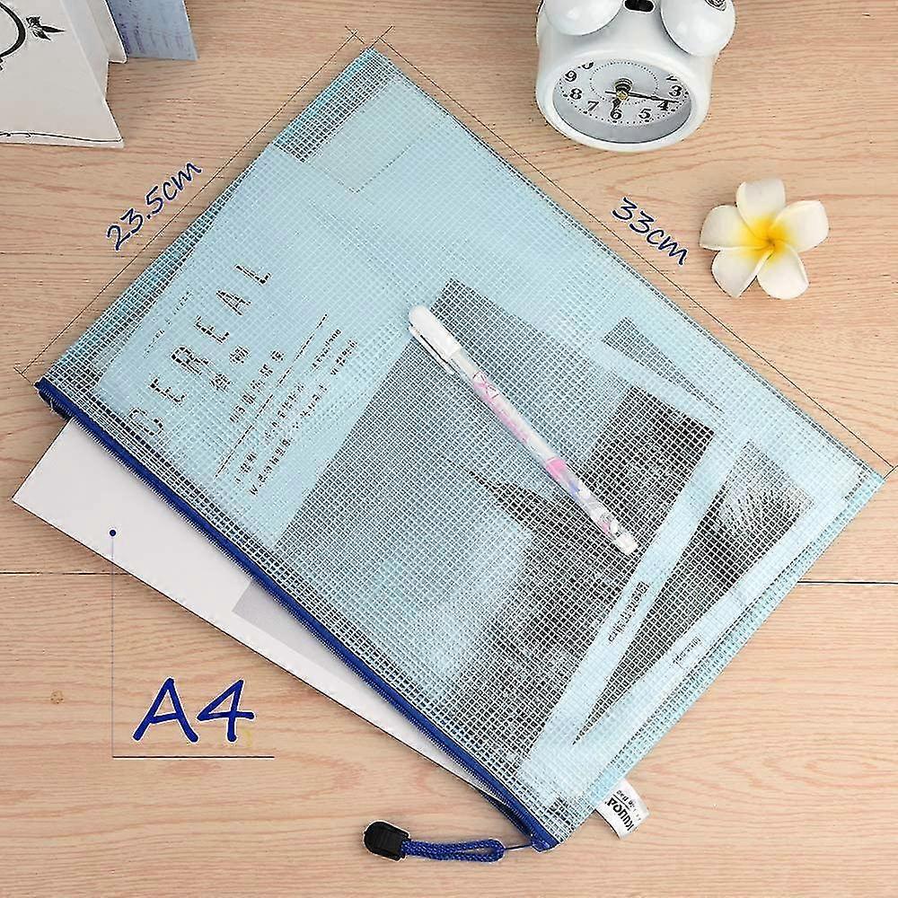 12 Pcs A4 Document Bag Waterproof Mesh Zipper Bags Zipper File Bags ...
