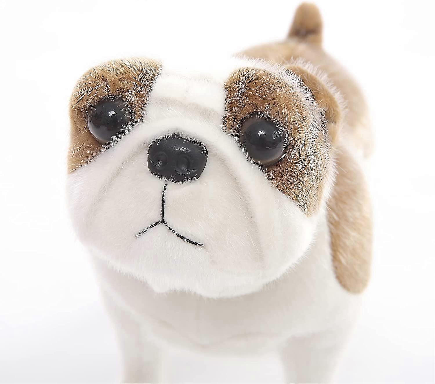 11 Inch Bulldog Realistic Stuffed Animal for Boys and Girls, White ...