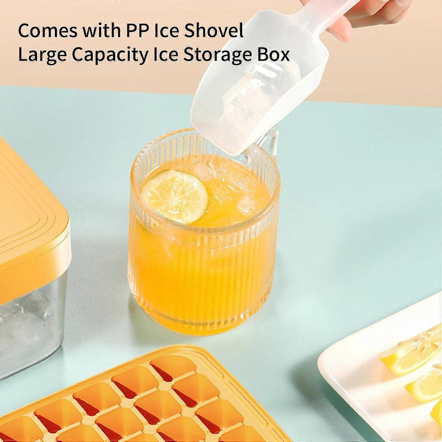 Ice Cube Trays for Freezer, 32-Grid Ice Cube Tray with Lid & Bin, Ice ...