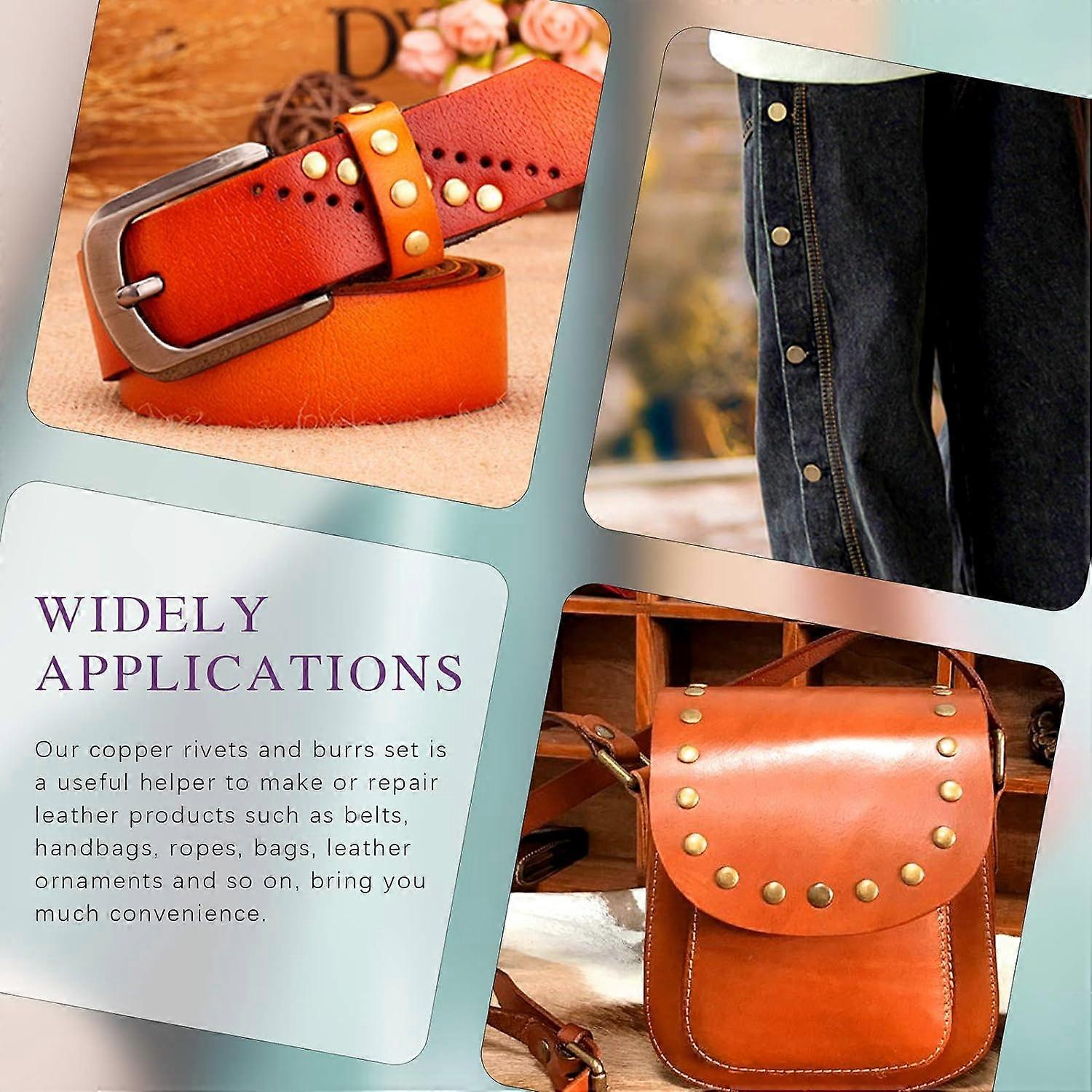 50pcs 103.319mm Copper Rivets and Countersinks for Belts, Wallets ...