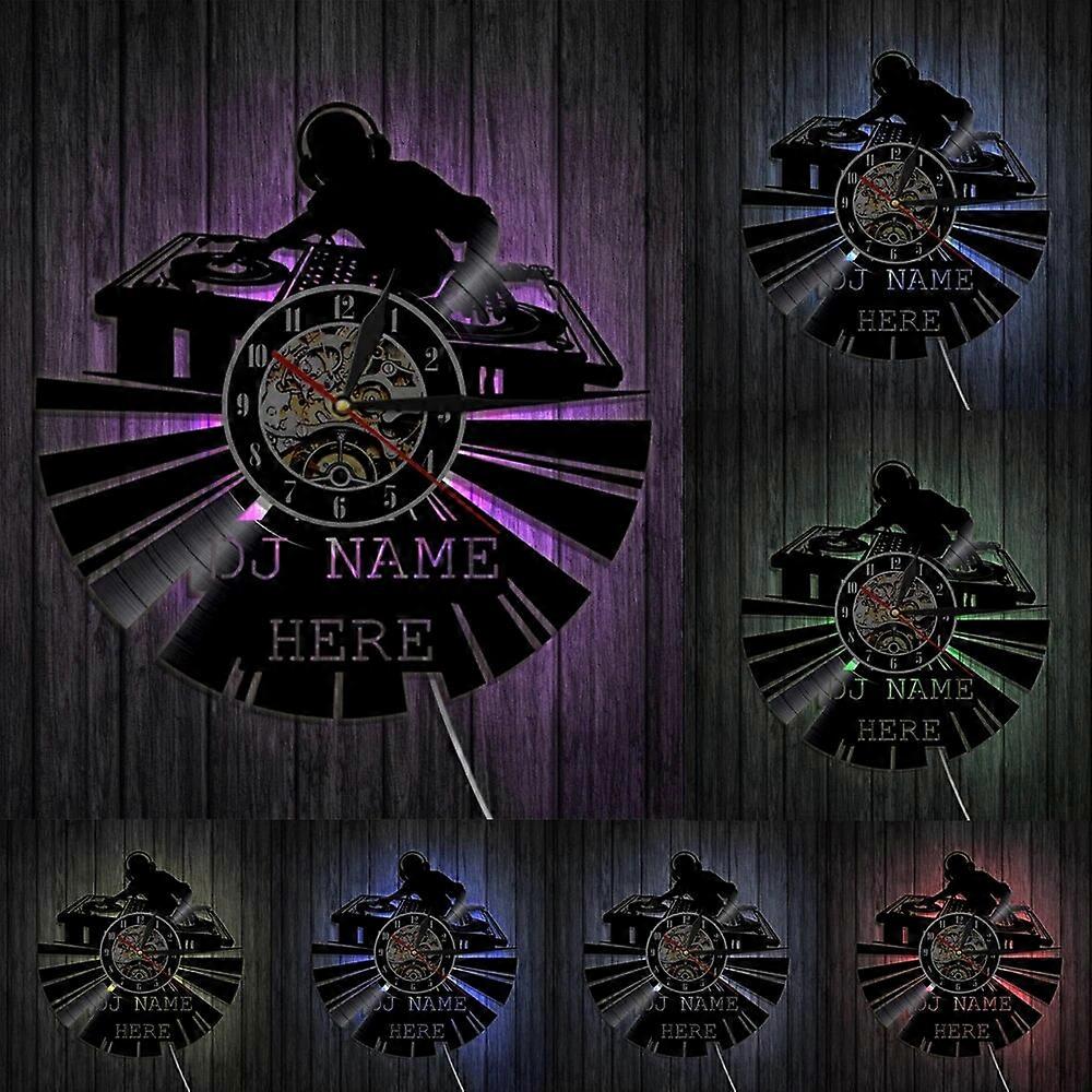 DJ Silhouette Shadow Art Decorative Wall Clock Personality Custom DJ ...