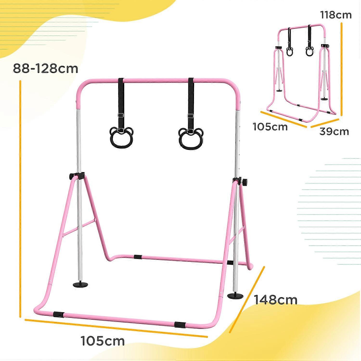 Gymnastics bar for kids, 5-step height adjustable horizontal bar ...