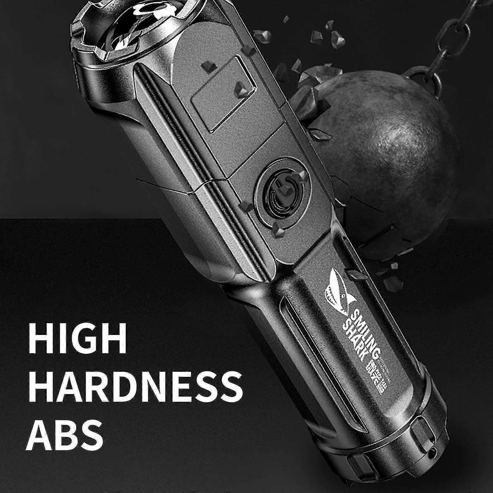 Smiling Shark Abs Strong Light Focusing Flashlight Outdoor Portable ...