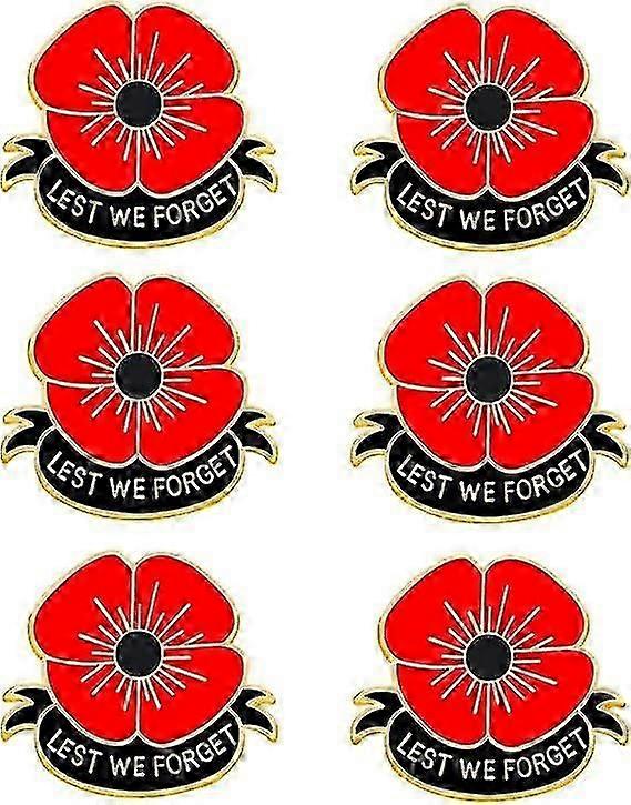 Red Poppy Pins Lest We Forget Enamel Poppy Brooch Pins For Women ...