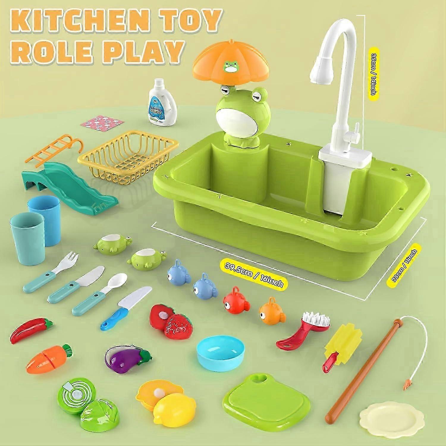 Play Sink with Running Water, Toy Sink Kids Kitchen Accessories, Role ...