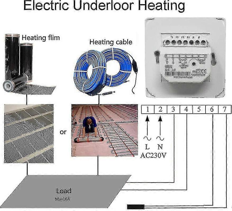 Manual Underfloor Heating Thermostats 220v 16a, Electric Underfloor Heating Controller ...
