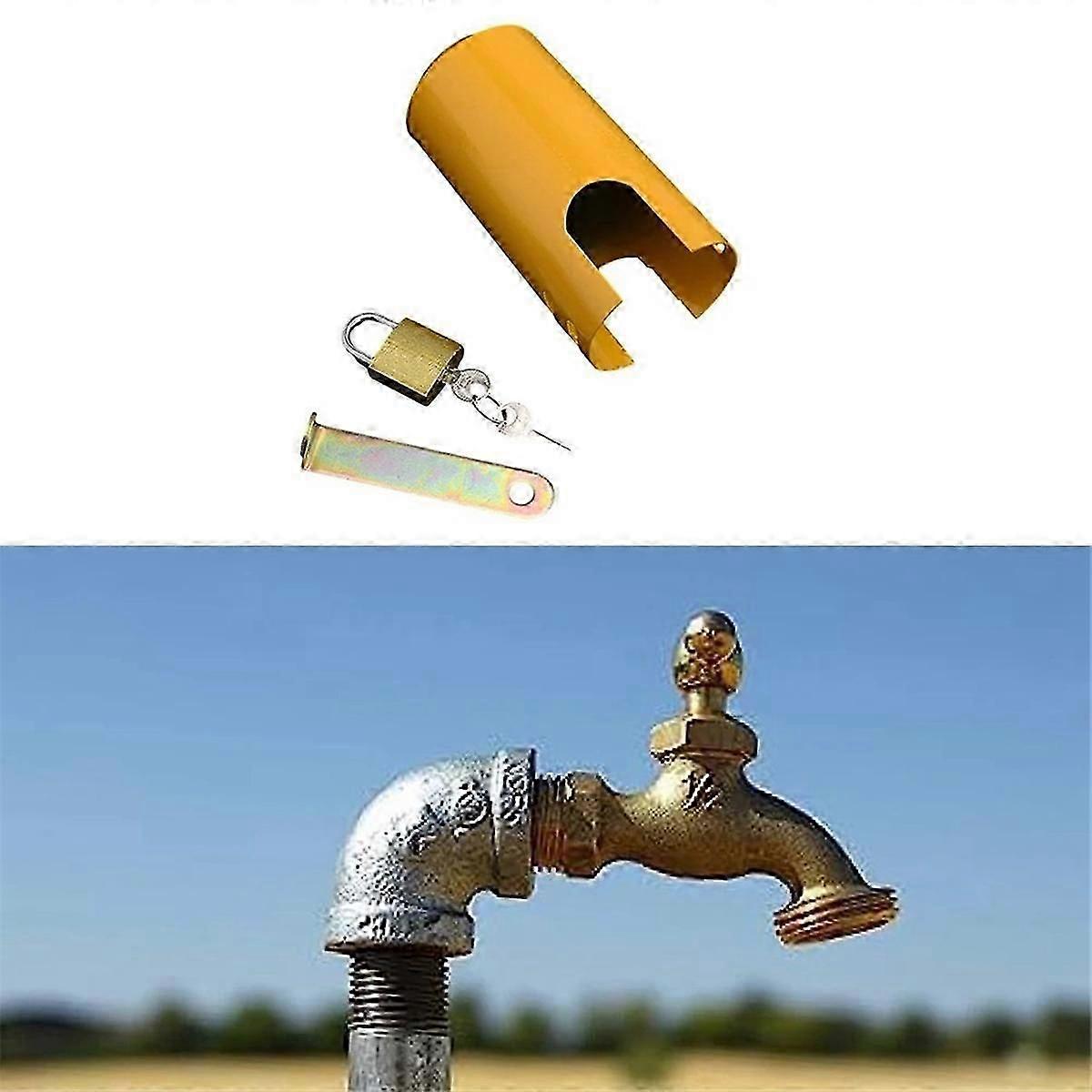 Faucet Protection Lock with Key, Anti-Theft Outdoor Faucet Lock Plate ...