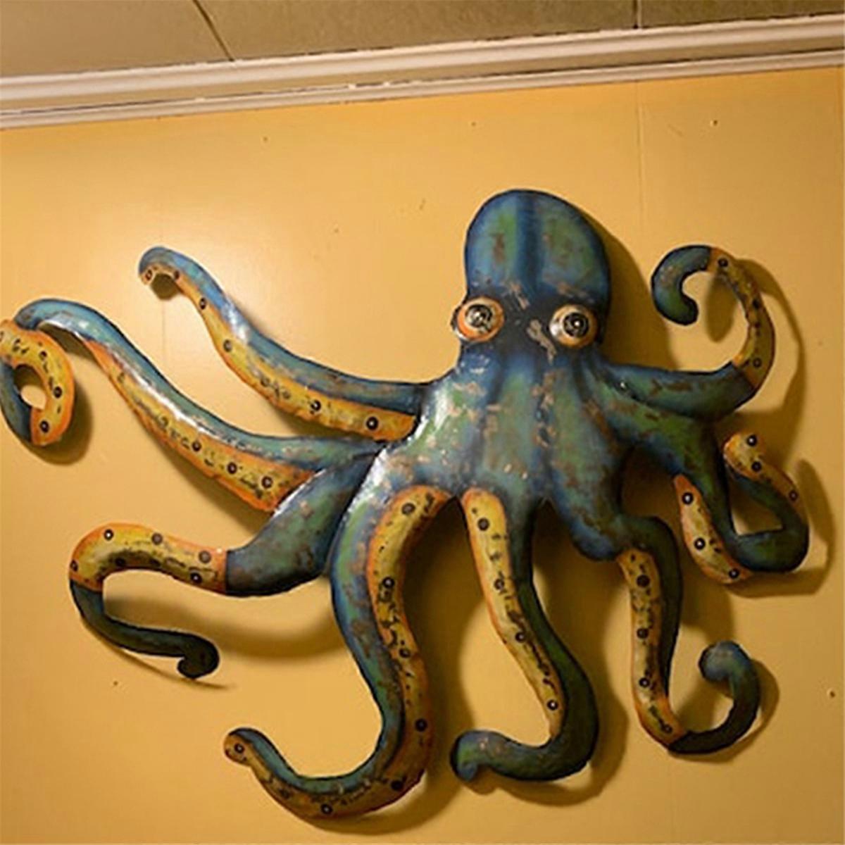 Octopus Animal Wall Decoration, Wall Hanging Silhouette, Living Room ...