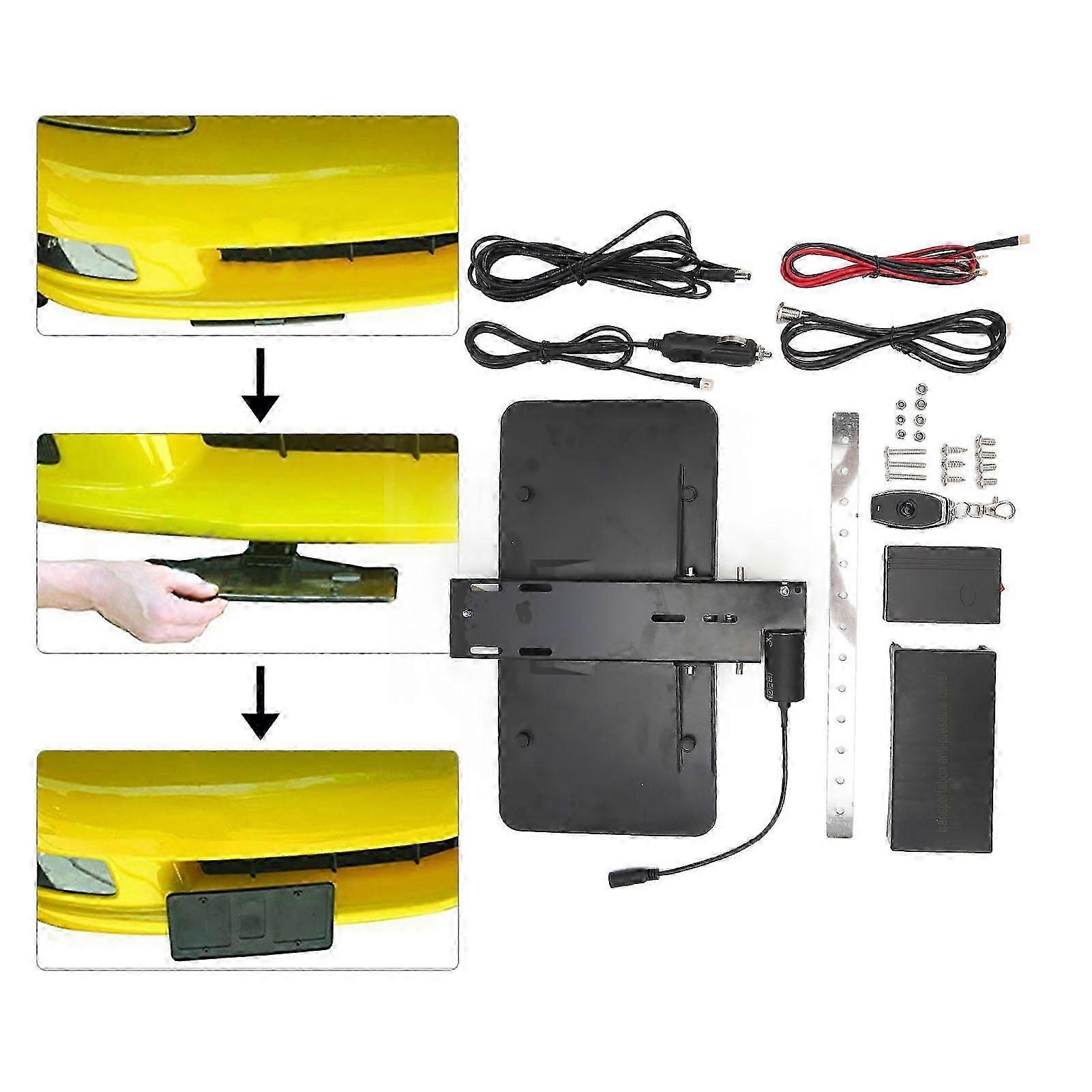 Flip Up License Plate Holder Adjustable Remote Control License Plate ...