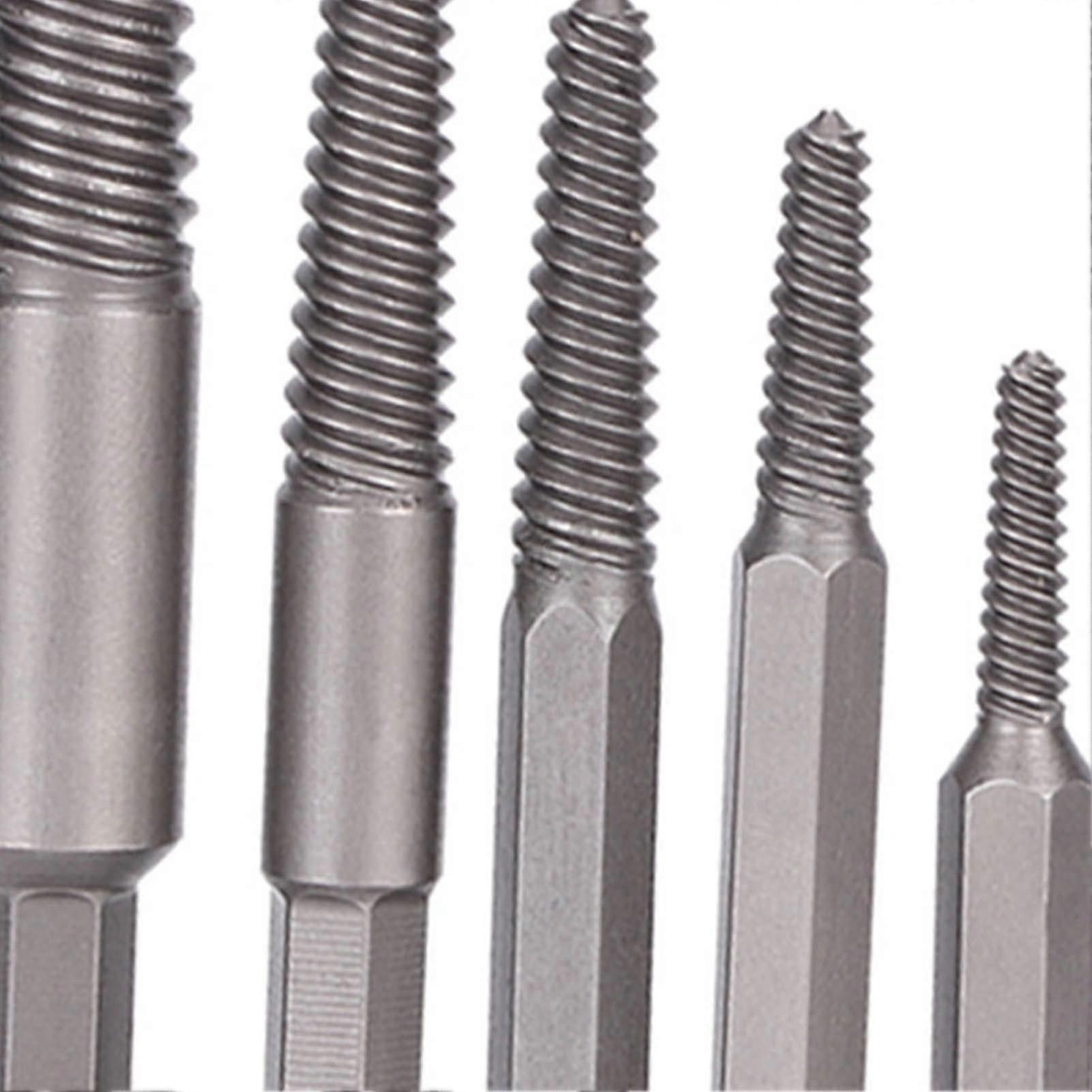 5pcs Broken Screw Extractor Hex Shank Fine Teeth Damaged Bolts Removal ...