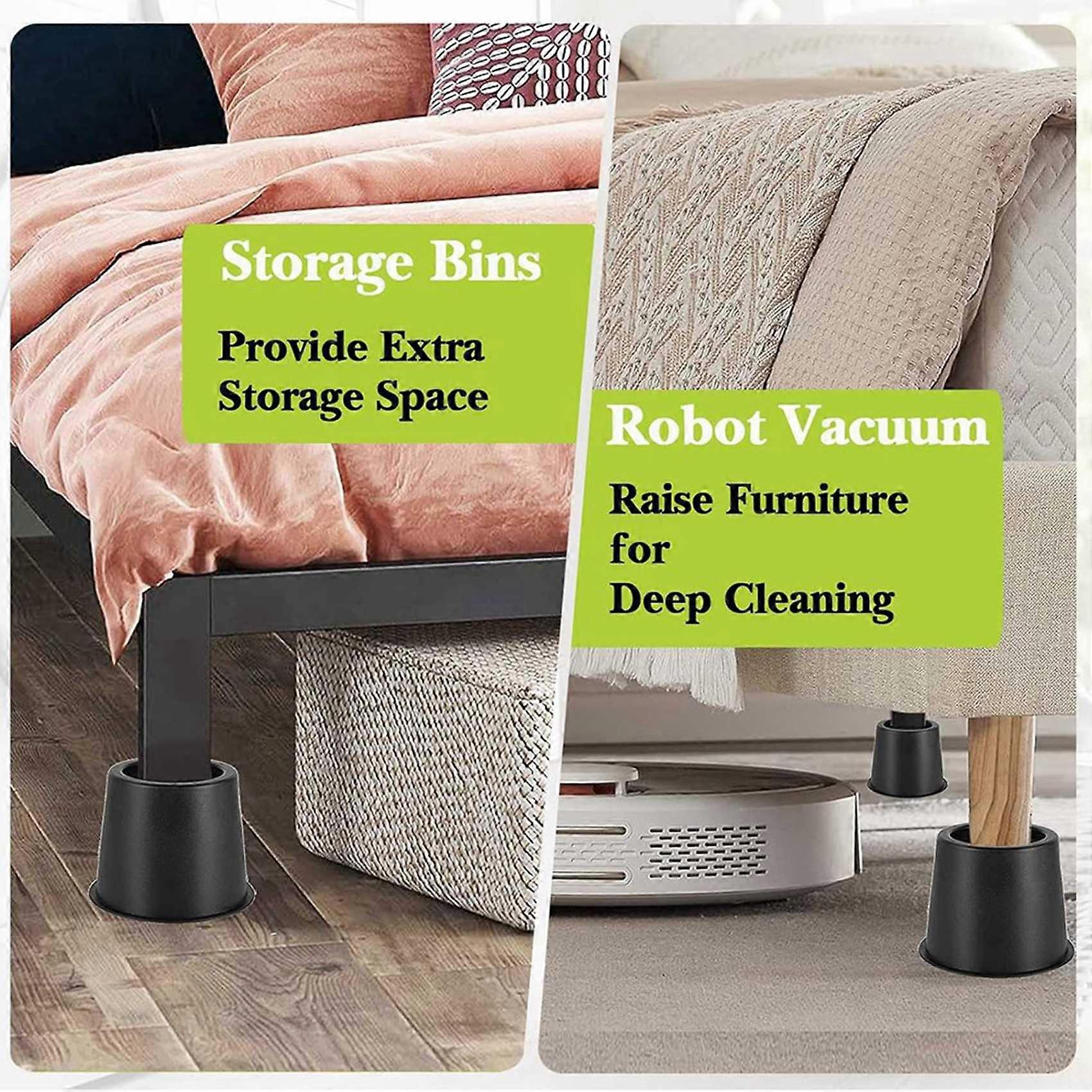 8 PCS Furniture Risers 4 Inch, Bed Risers Heavy Duty for Table Desk ...