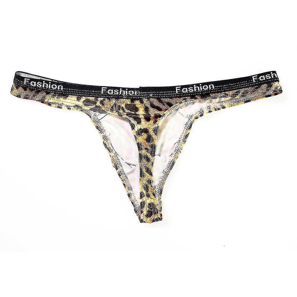 Men Sexy Leopard Briefs T-back G-string Thongs Underwear Underpants ...