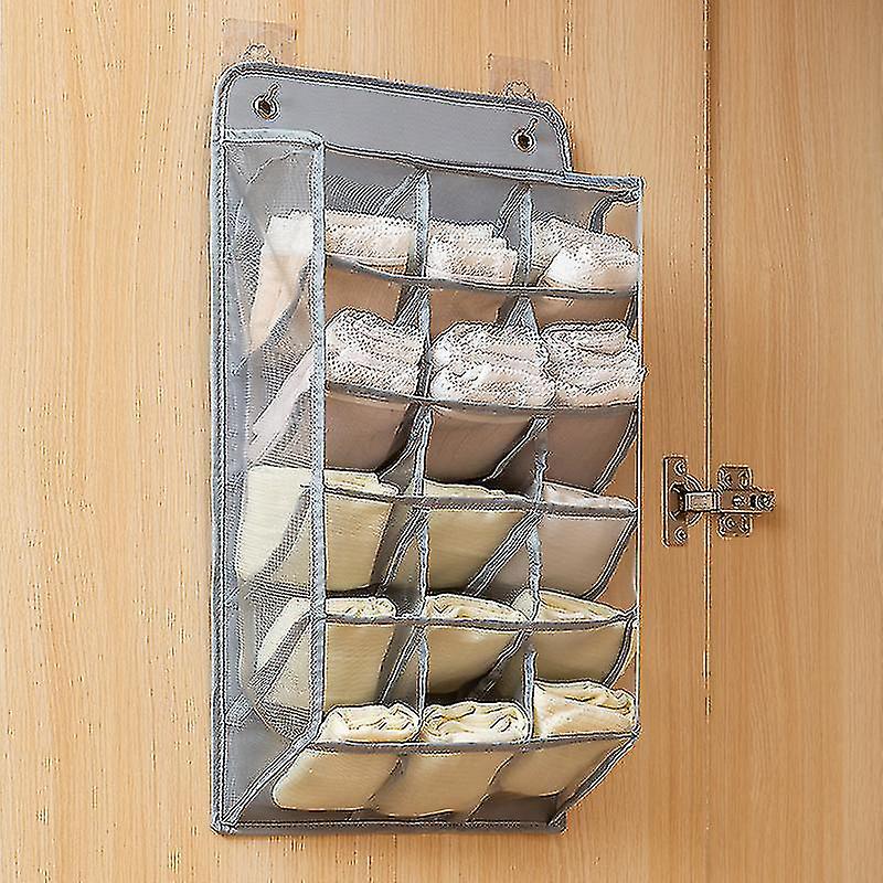 Closet Hanging Bra Organizer Mesh Pockets Storage Bag For Bra Socks ...