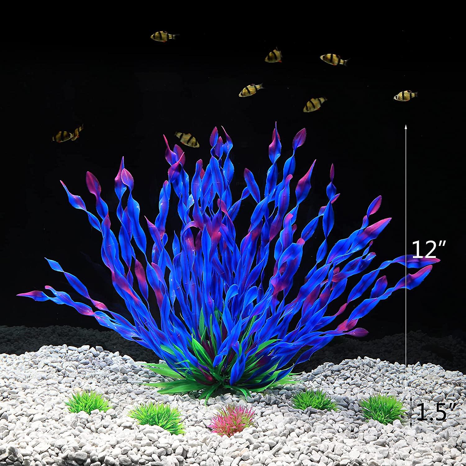 12 Inch Fish Tank Plants Artificial Plastic Aquarium Fish Tank Plant ...