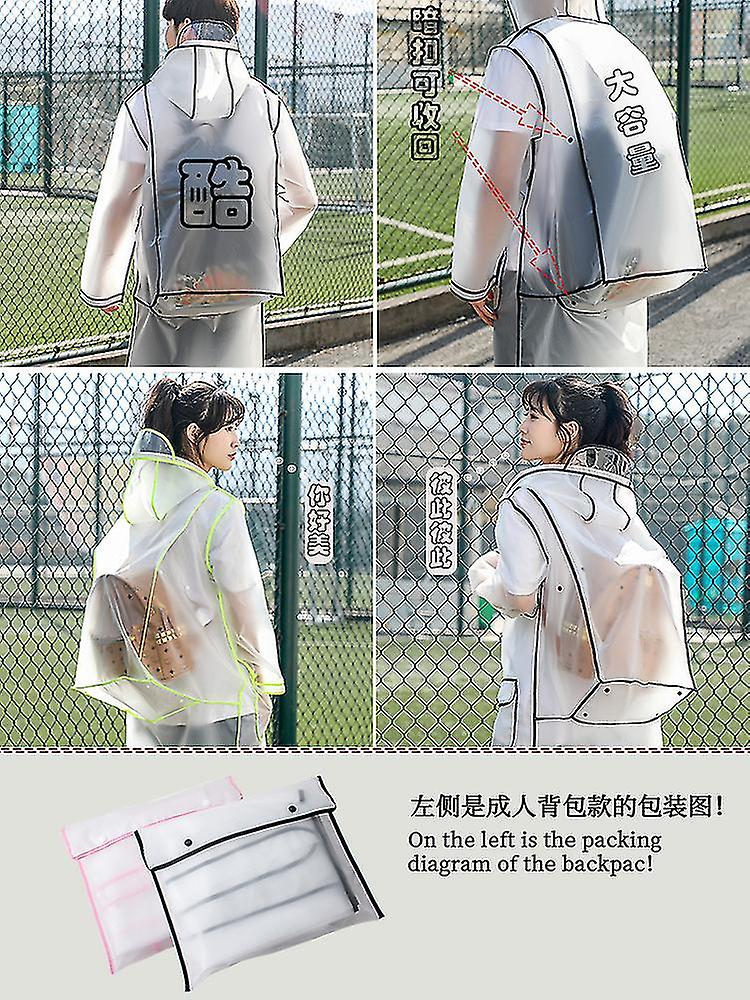 New Fashion Women Transparent Plastic Girls Raincoat Travel Waterproof ...