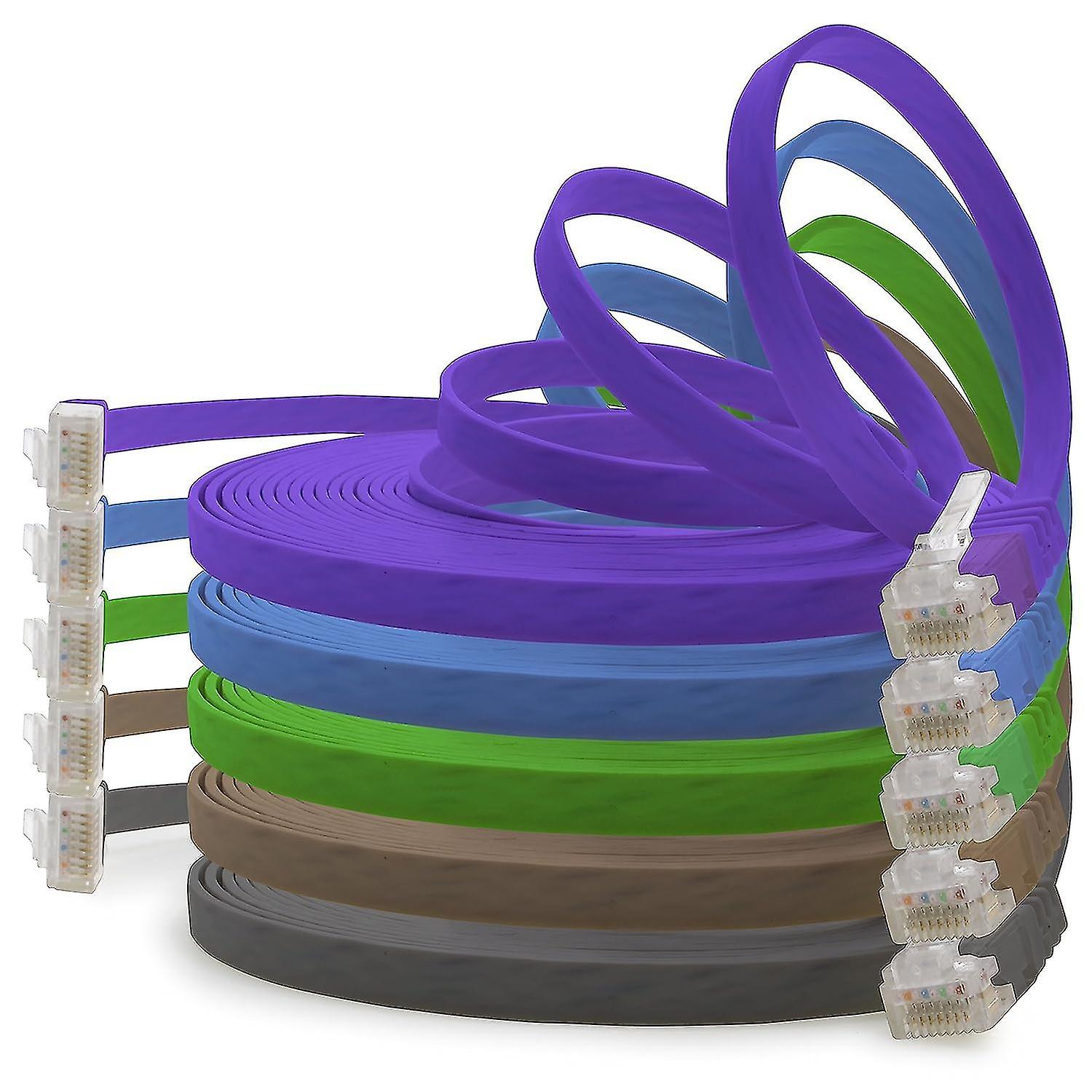 3m - 5 Colors (02) - Cat.6 Flat Network Cable Cat6 Ultra Cat6 Patch ...