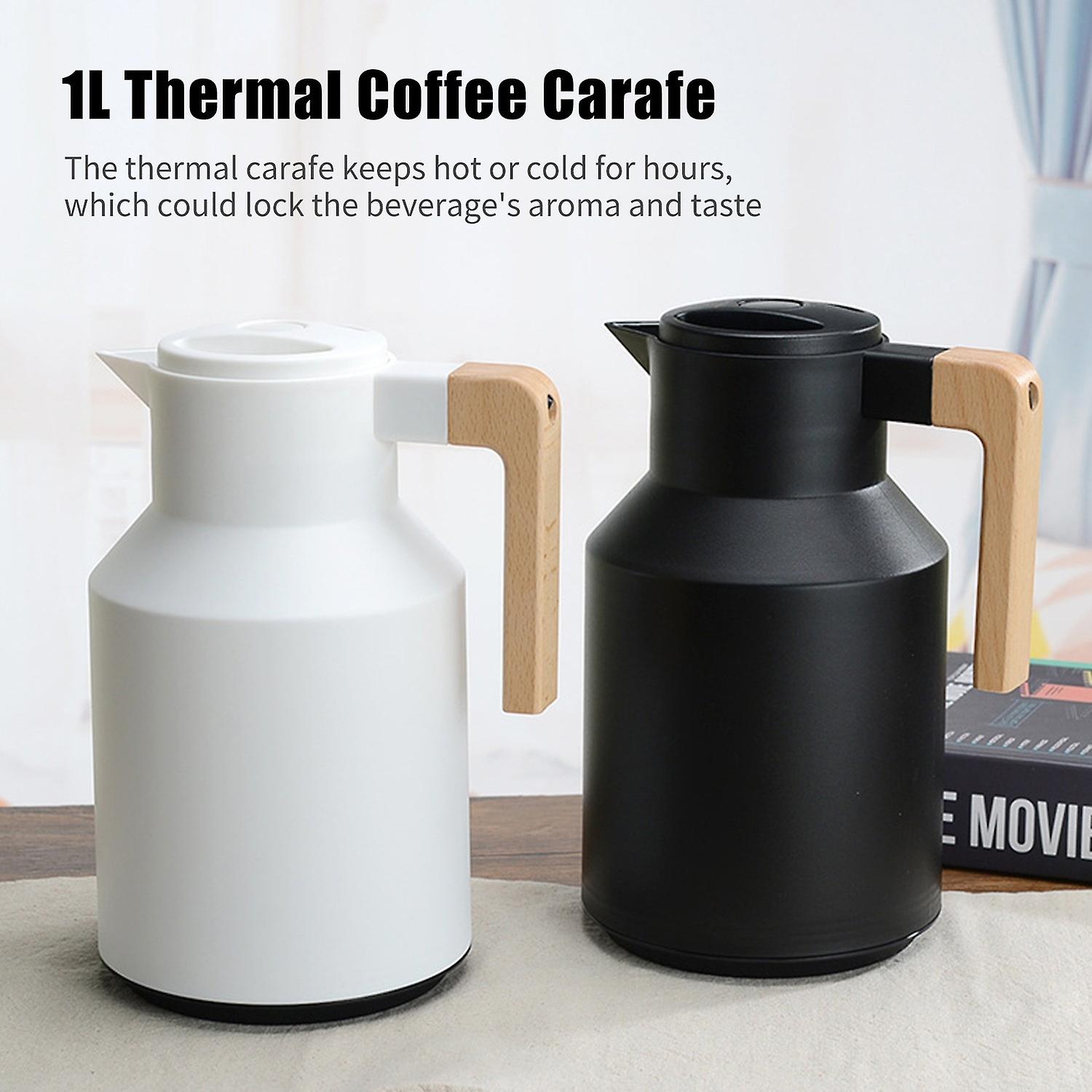 1L Thermal Coffee Carafe Double Walled Thermal Carafe Thermos Pot With ...