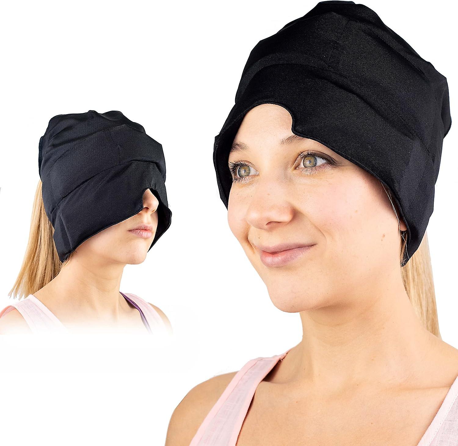 Migraine Cap - Instant Cold Compress - Shiatsu Head and Face Cap - 4 ...