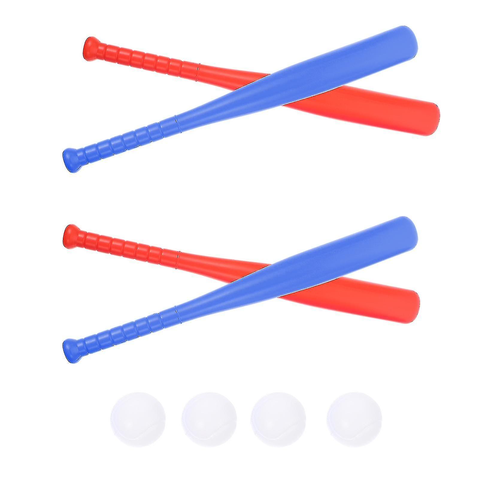 Plastic Baseball Bat Set Children's Baseball Toys Red And Blue Two Sets ...