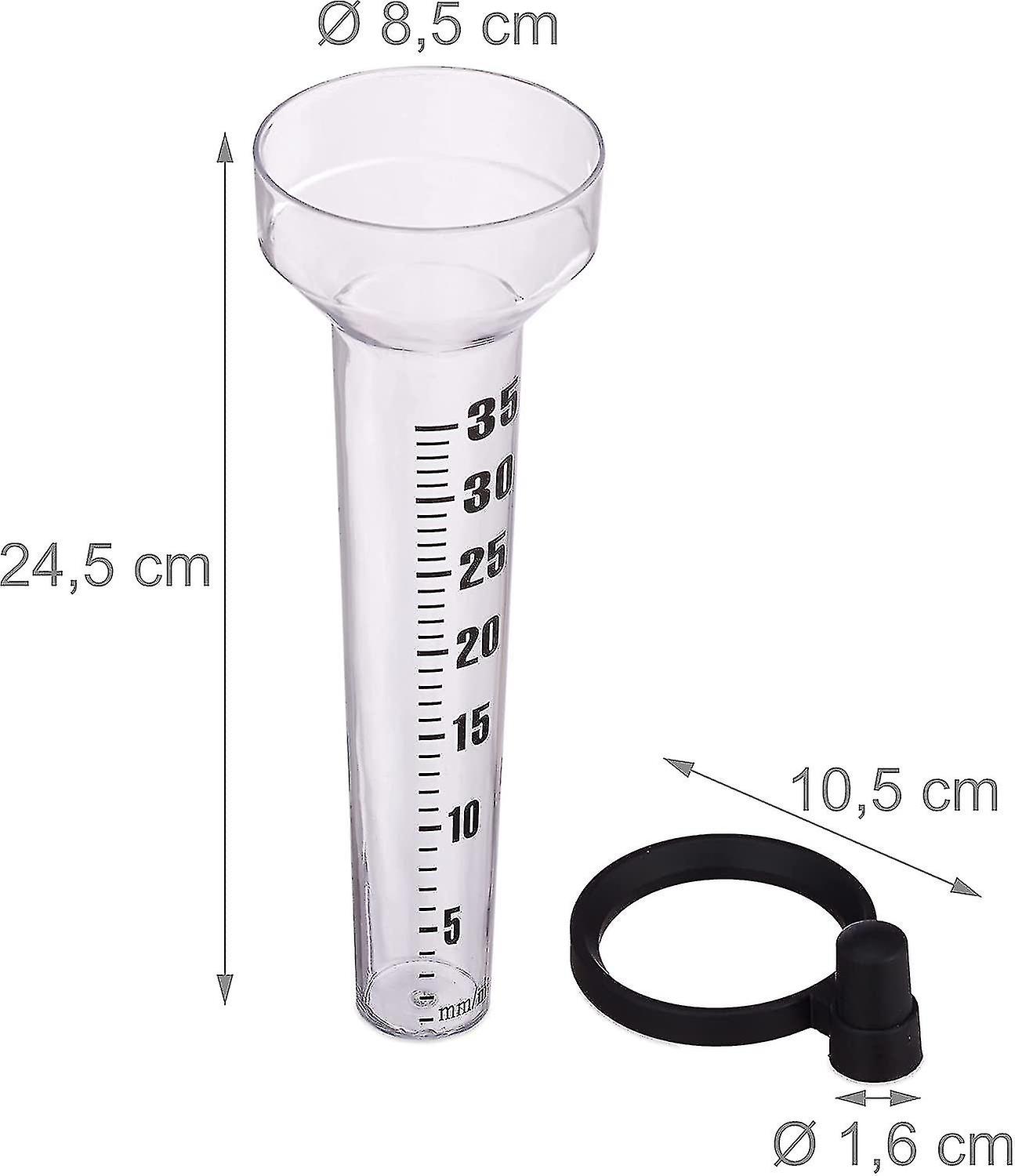 Relaxdays Rain Gauge Set Of 2 With Holder Garden Rainfall Measurer ...